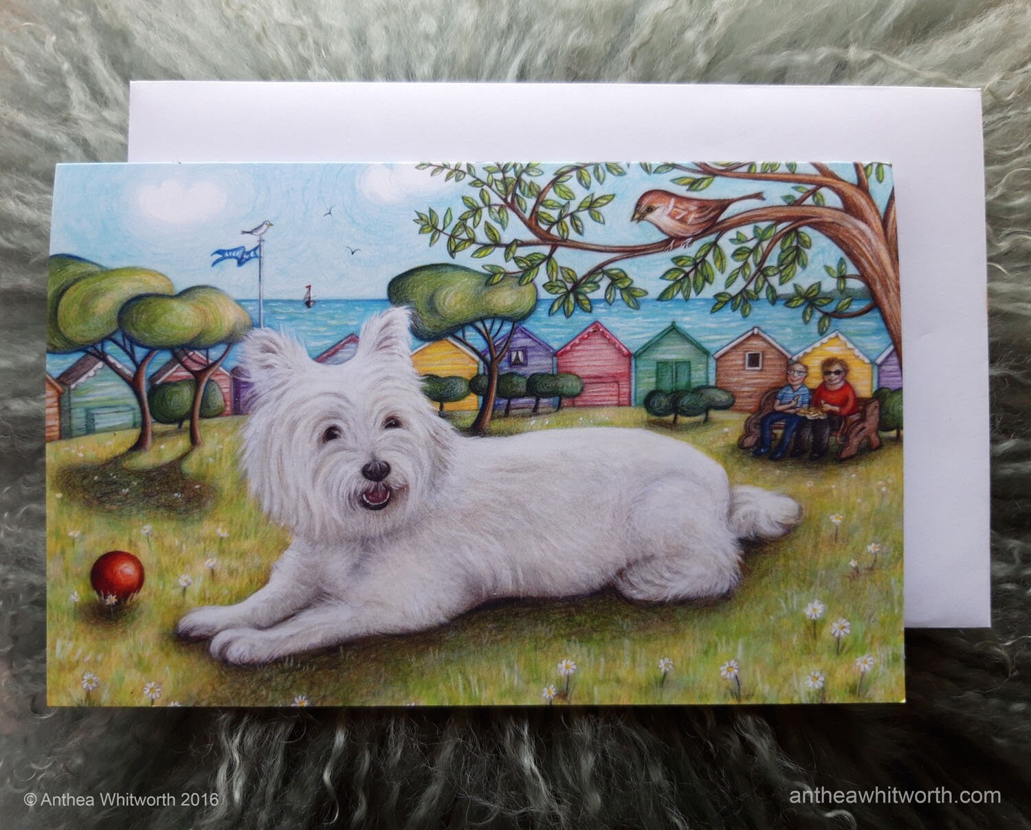 Jessie at Mersea Island © Anthea Whitworth 2016. Fine Art Card, 18.2cm ...