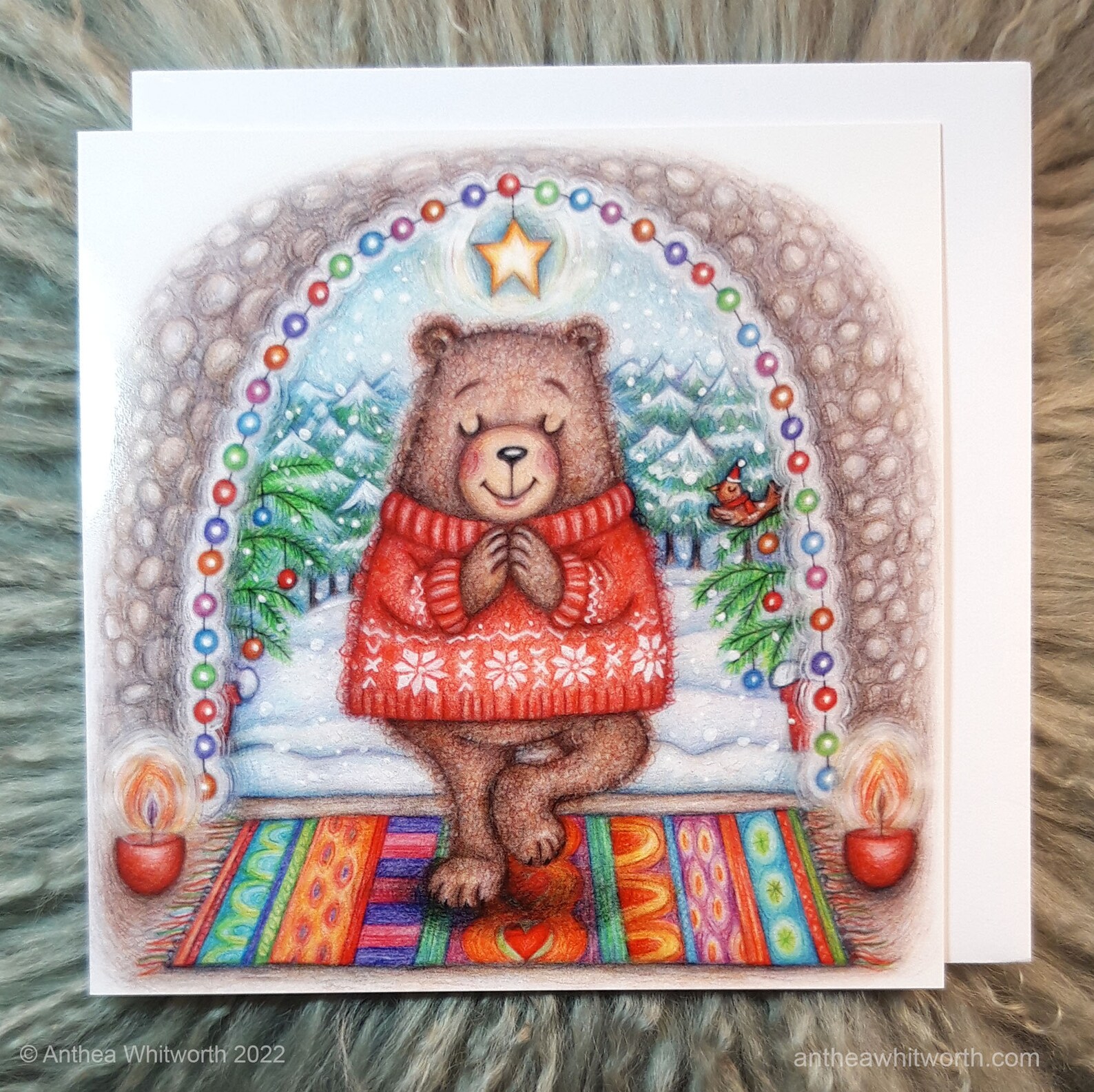Yuletide Yogic Bear (christmas Tree Pose) © Anthea Whitworth 2022. Yoga ...