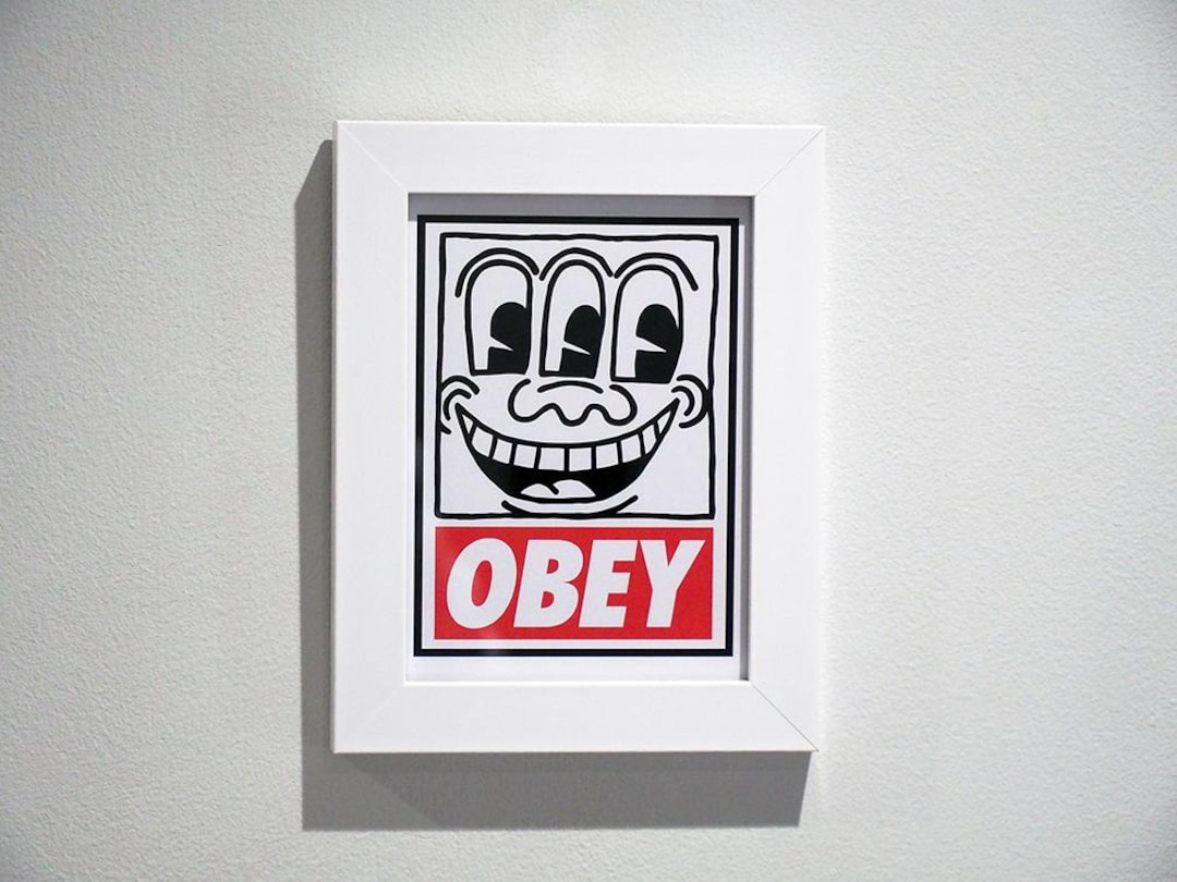 Obey X Keith Haring 3 Eyed Smiling Face A6 Postcard - Etsy
