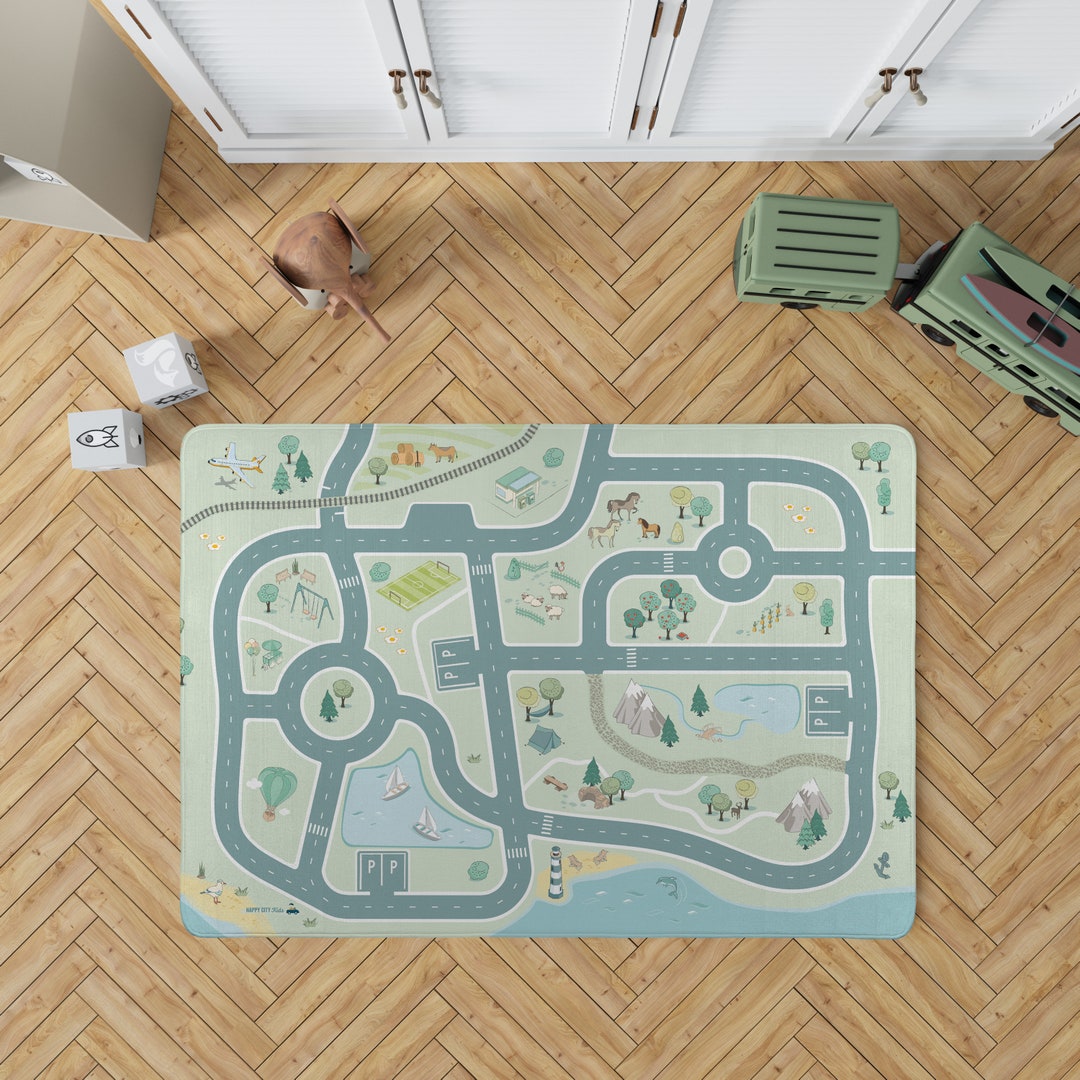 Spielteppich Ausflug aufs Land Play Rug Straßen-Teppich, Auto-Teppich ...
