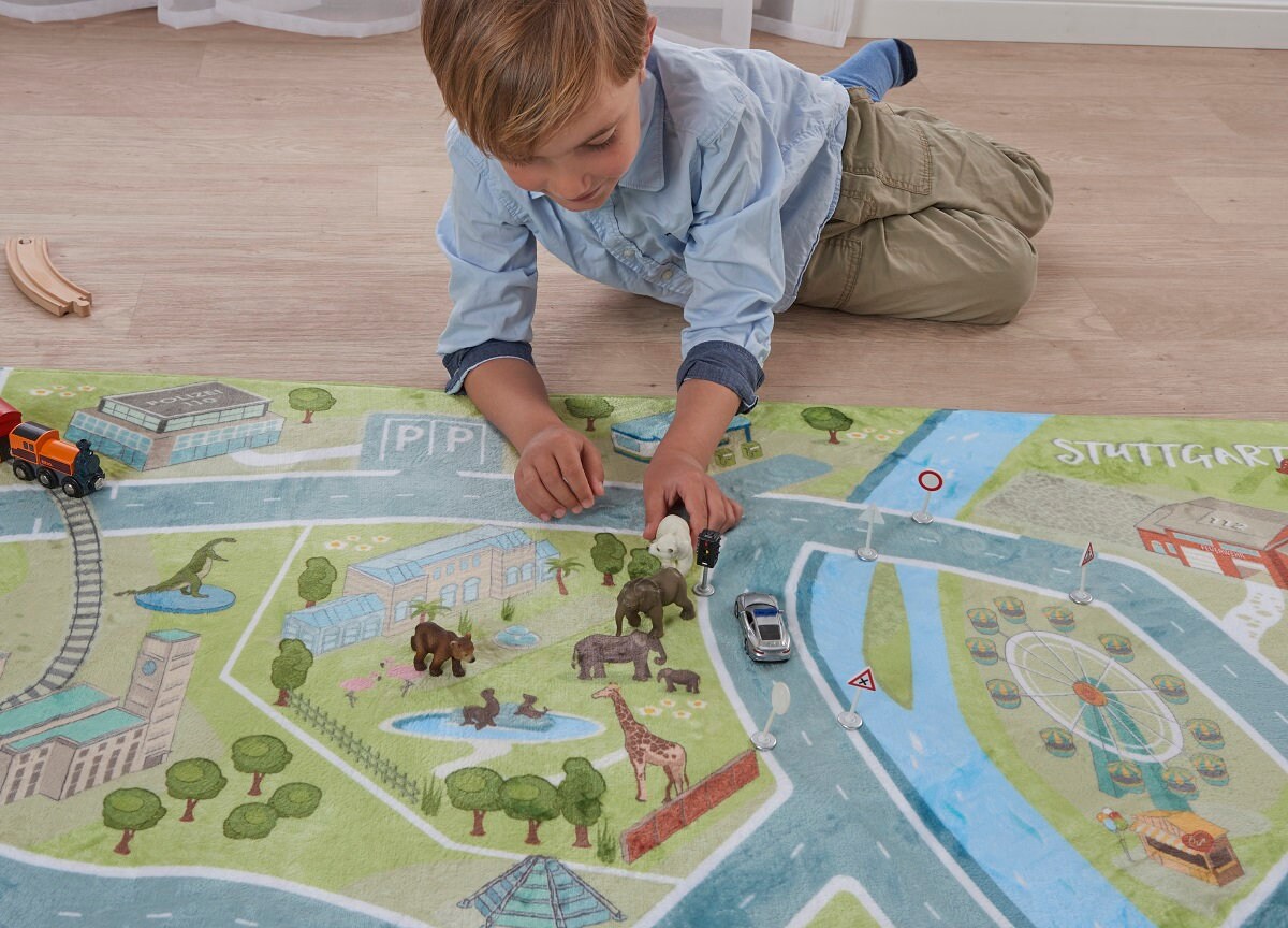 Spielteppich STUTTGART Kinderteppich/ Autoteppich samtweich - Etsy.de
