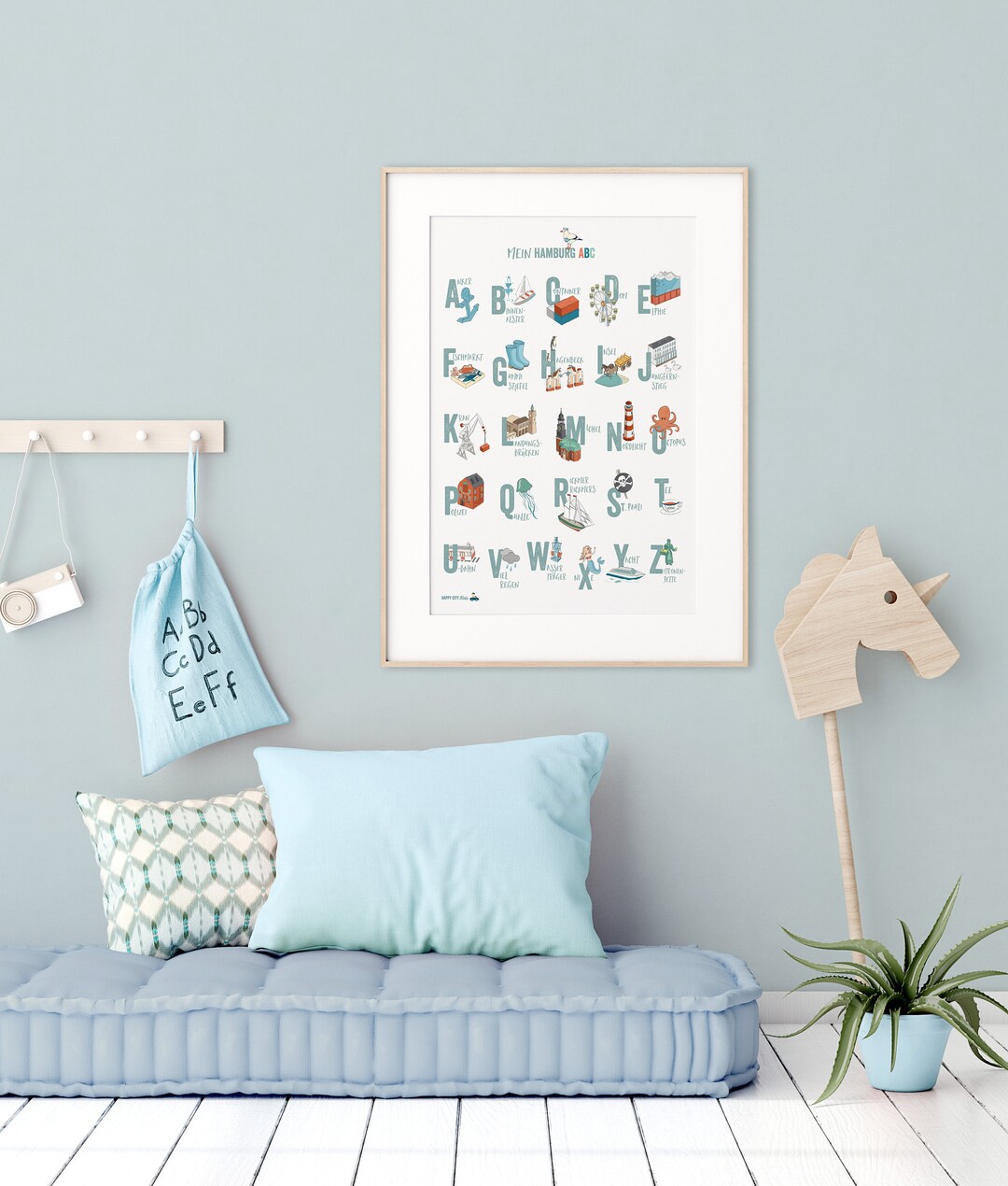 Abc-poster HAMBURG A 3 Buchstaben-poster Für Kinderzimmer ...