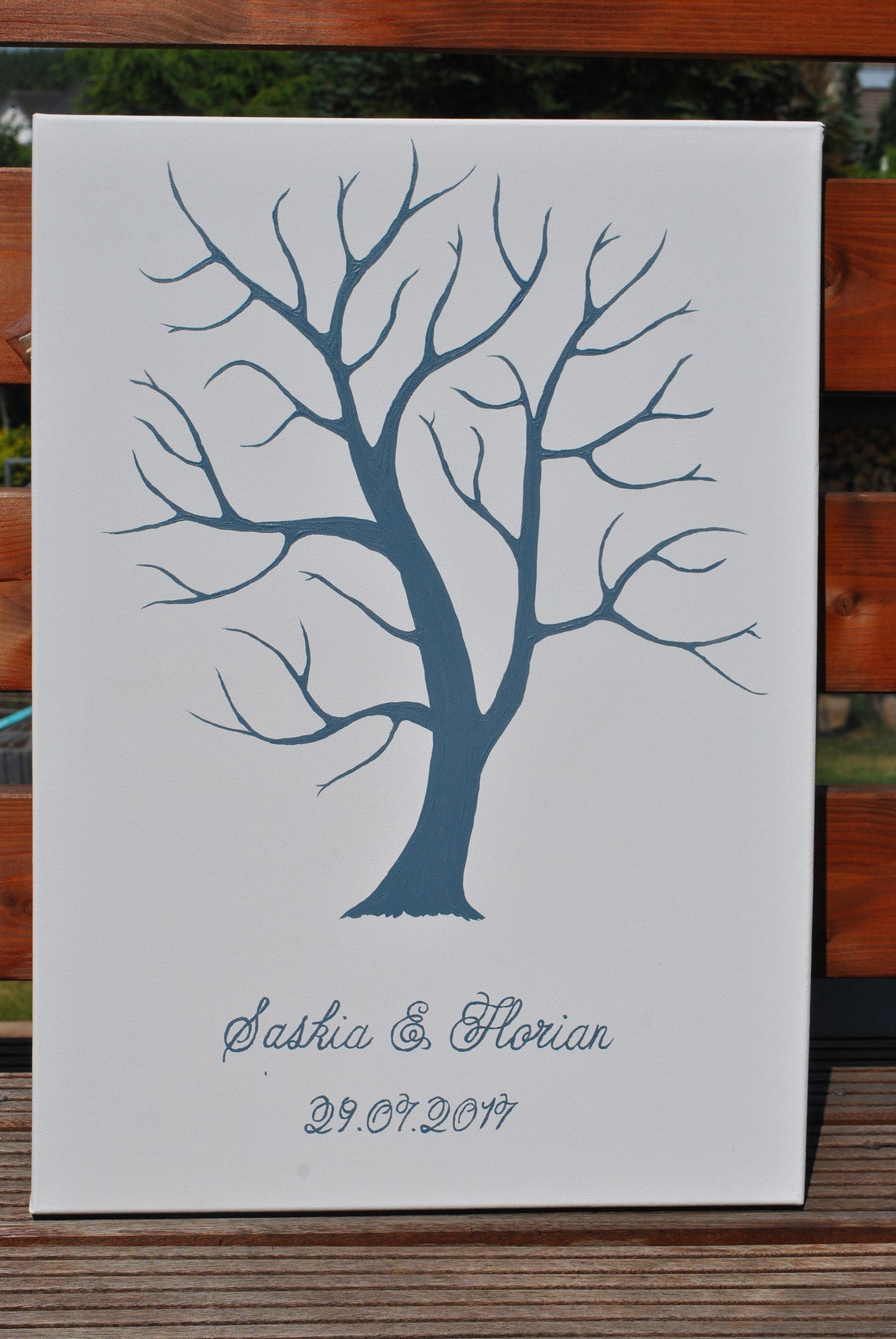 Fingerprint Canvas Wedding Tree 40 X 60 Cm - Etsy