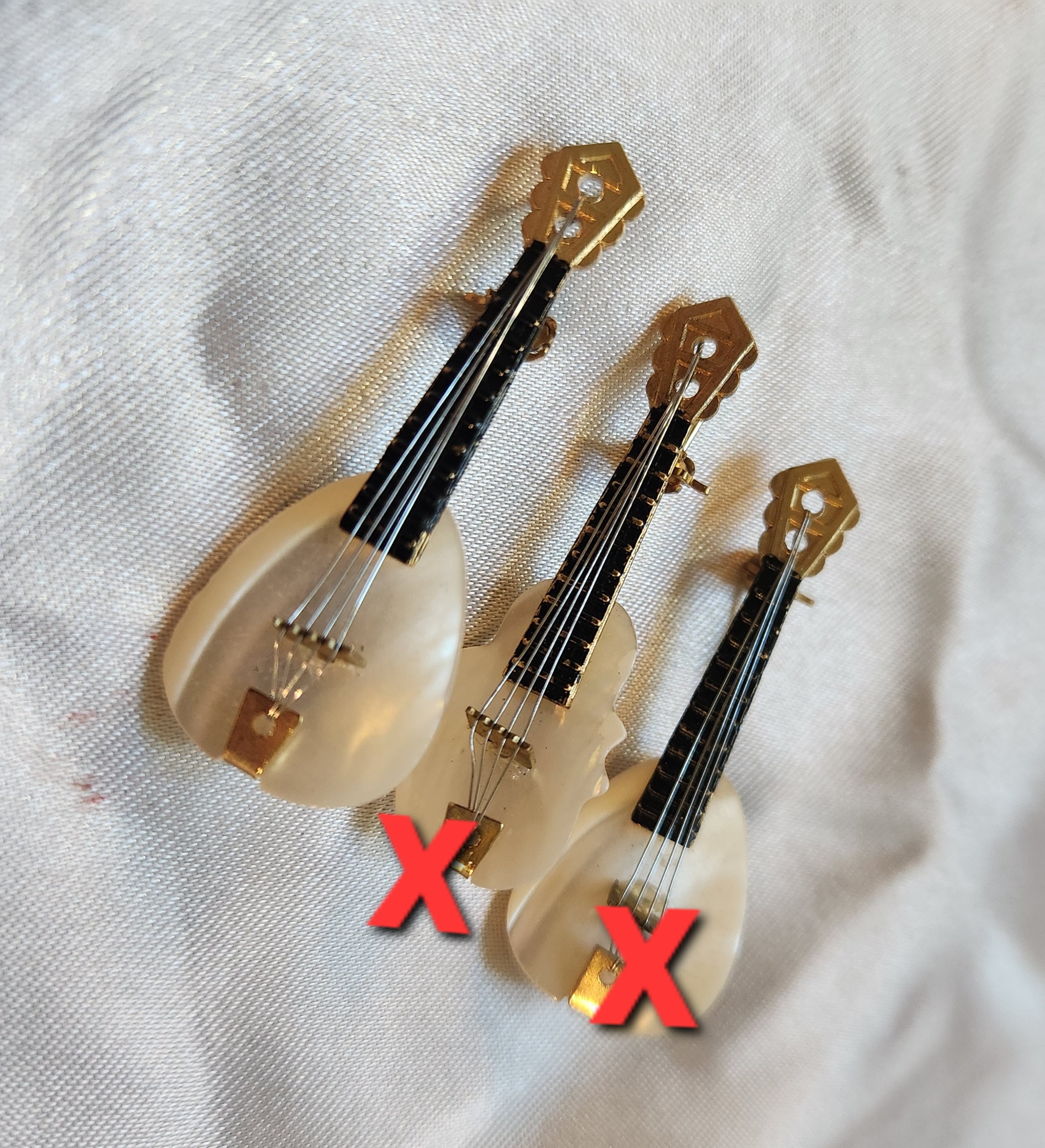 Pretty Mother of Pearl Instrument Pins - Etsy