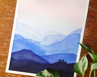 Country Sunrise Watercolor Painting Print Watercolor Art - Etsy