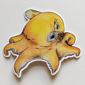 Dumbo Octopus Original Watercolor Vinyl Sticker L Marine Biology Art - Etsy