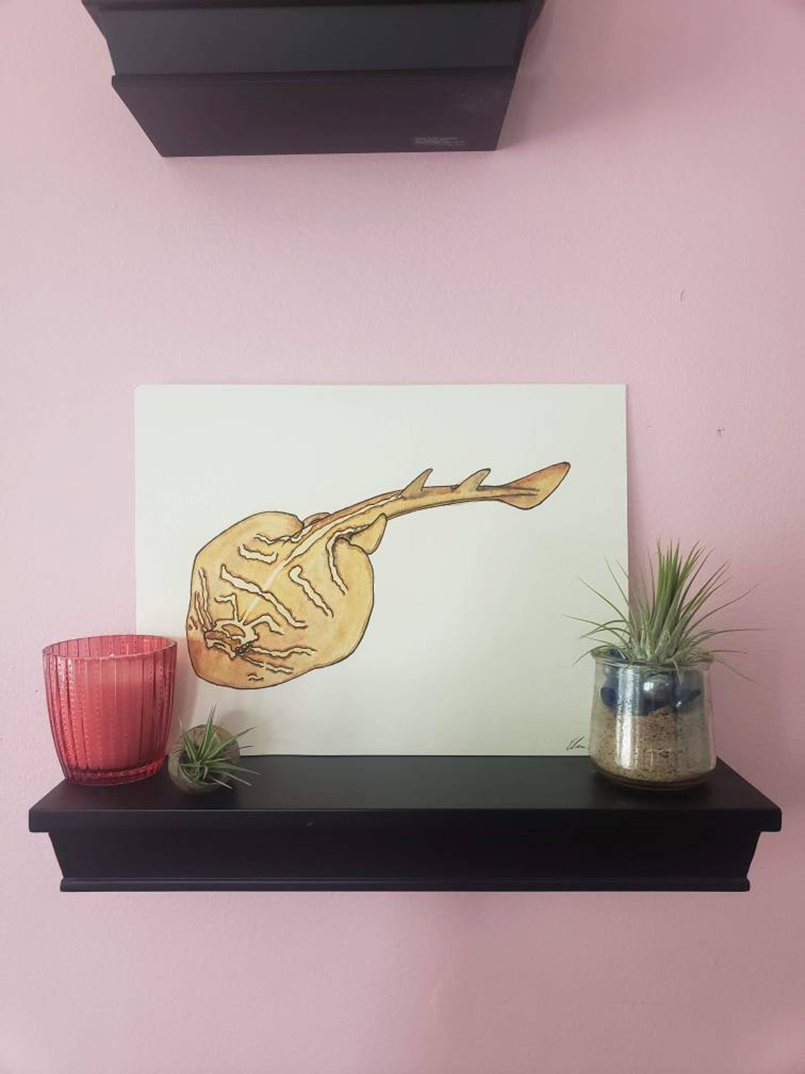 Eastern Fiddler Ray Original Watercolor Painting L Ocean - Etsy