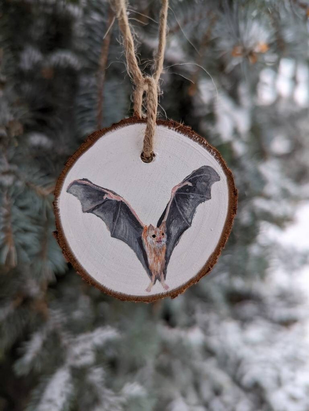 Vampire Bat Hand-painted Wooden Ornament L Christmas Decorations L ...