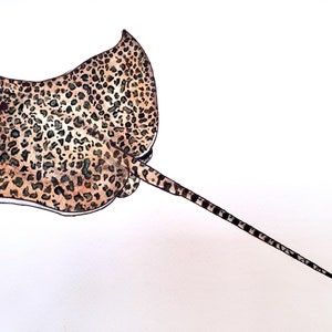 Leopard Whipray Original Watercolor Painting L Ray Illustration L Ocean ...