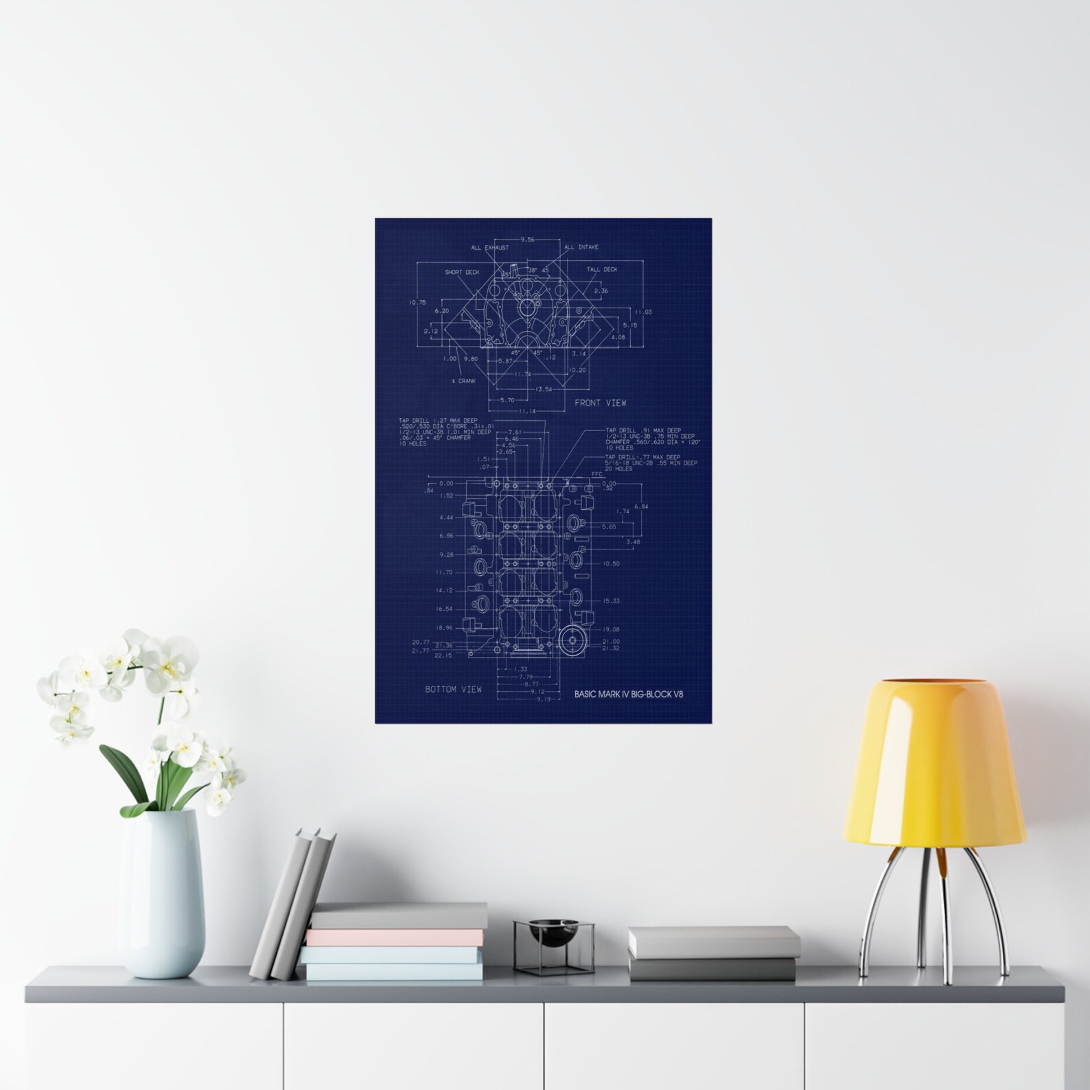 Print - Chevy Mark IV Big-block Blueprint Art Collection, Mechanical ...