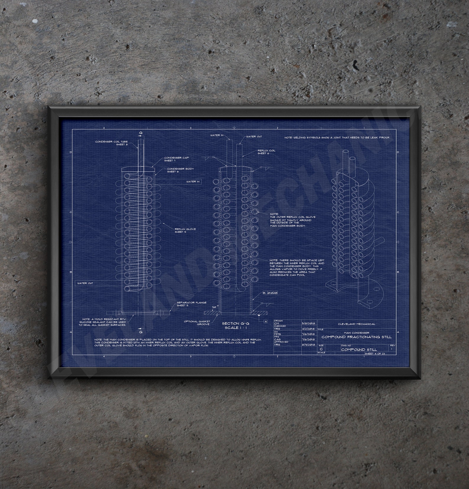 Digital 04 Distillery Equipment Blueprint Art Collection, 300 DPI, PGN ...