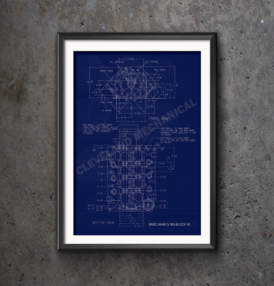 Digital - Chevy Mark IV Big-block Blueprint Art Collection, 300+ Dpi ...