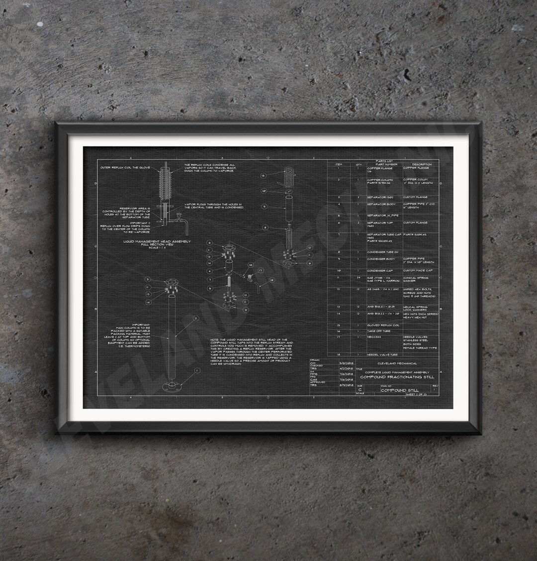 Digital - 02 Distillery Equipment Blueprint Art Collection, 300+ DPI ...