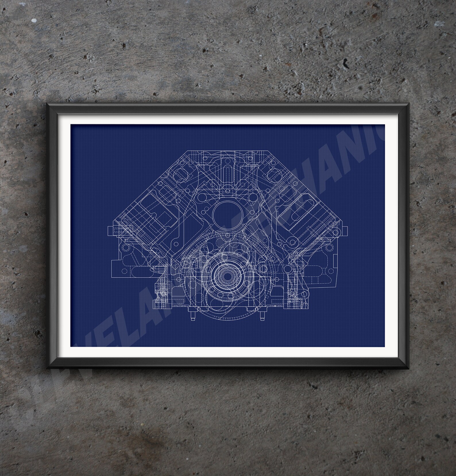 Digital Chevy GEN 3 LS1/LS6 Engine-block Blueprint Art Collection ...