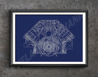 Digital - Chevy GEN 3 LS1/LS6 - Engine-block Blueprint Art Collection ...