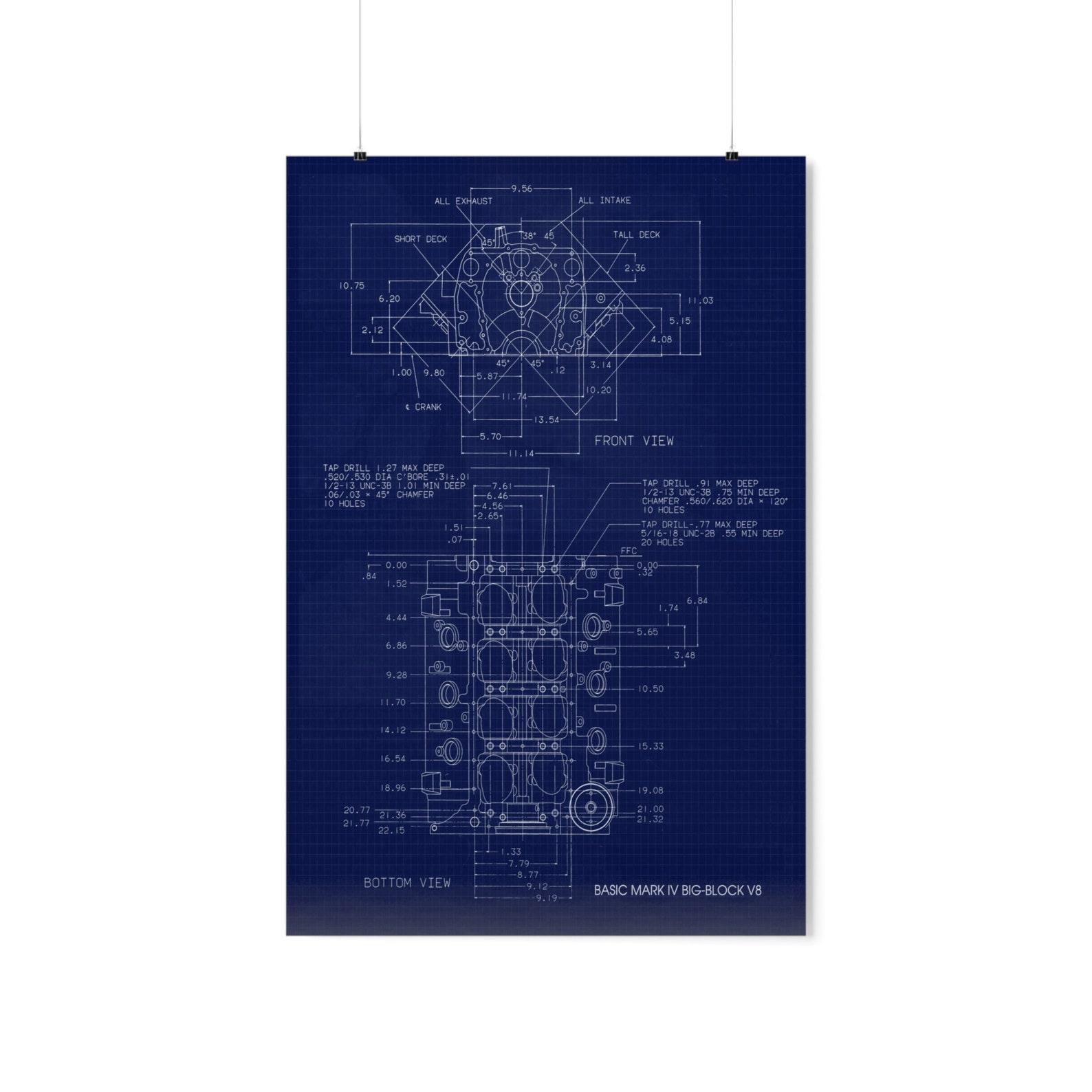 Print - Chevy Mark IV Big-block Blueprint Art Collection, Mechanical ...