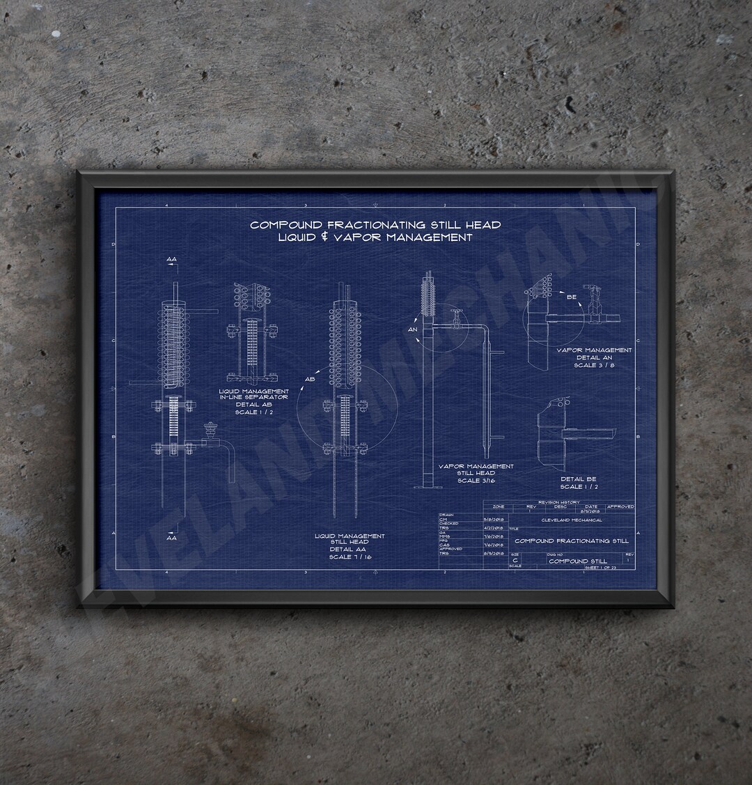 Digital - 01 Distillery Equipment Blueprint Art Collection, 300+ DPI ...