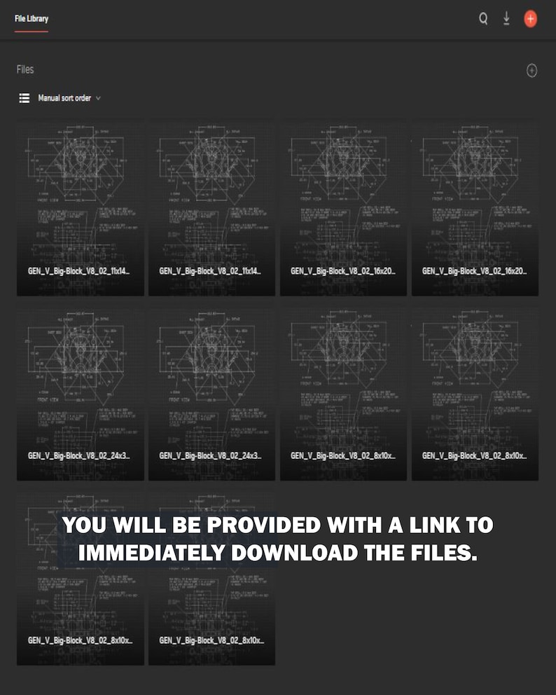 Digital - Chevy GEN V Big-block Blueprint Art Collection, 300+ Dpi ...