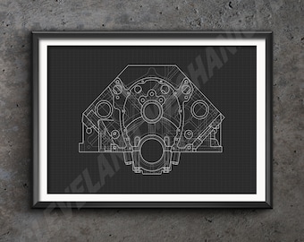 Chevy Engine Blueprint - Etsy