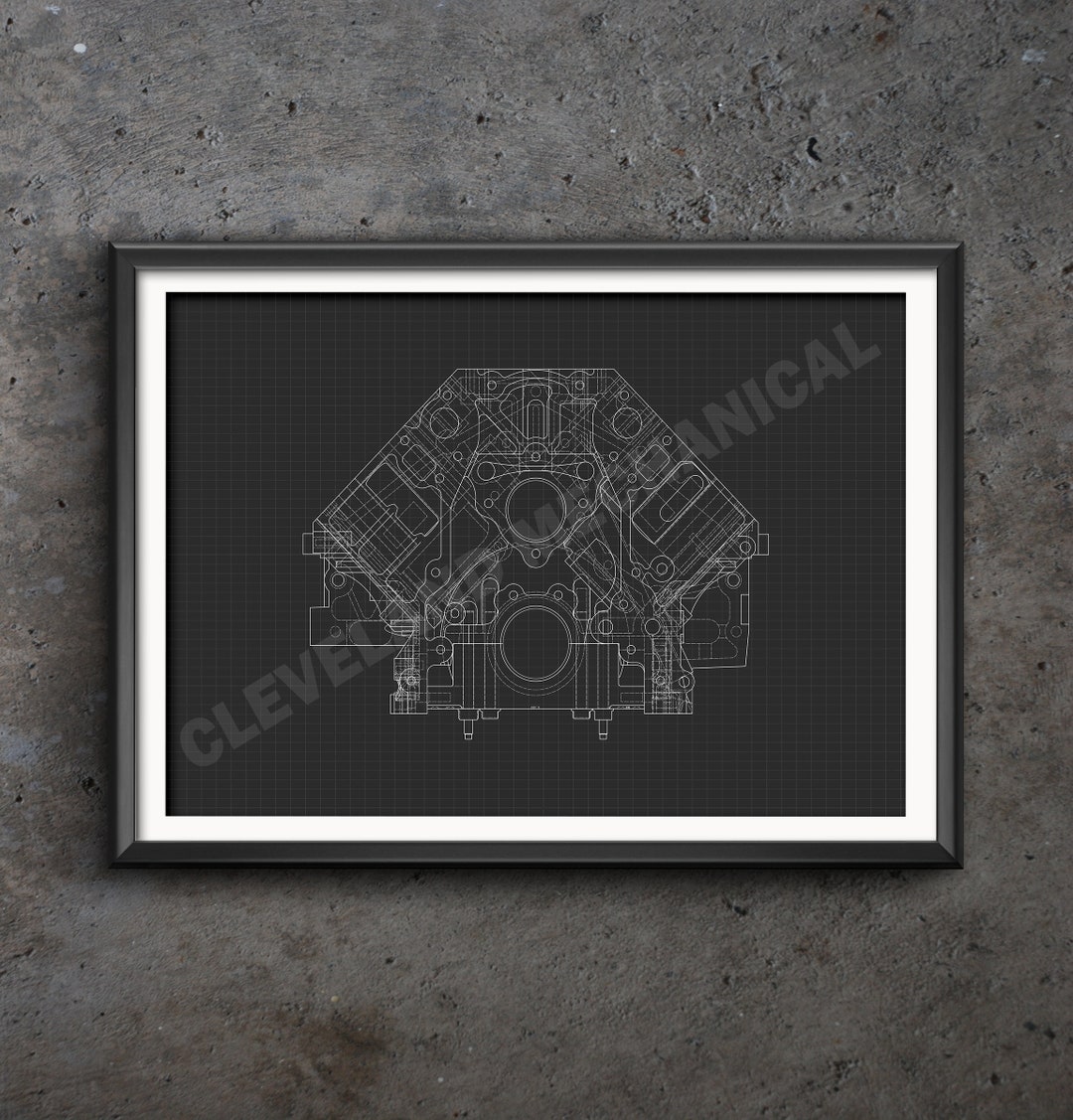 Digital - Chevy GEN 3 LS1/LS6 - Engine-block Blueprint Art Collection ...