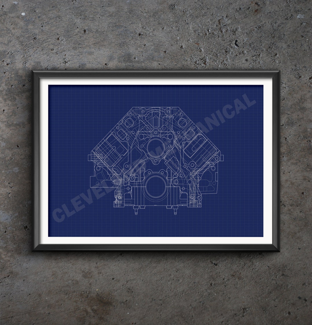 Digital Chevy GEN 3 LS1/LS6 Engine-block Blueprint Art - Etsy