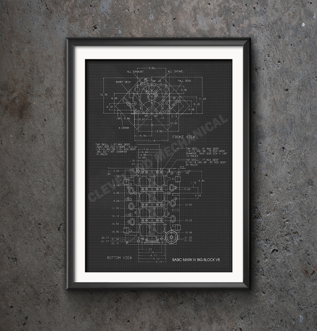 Digital - Chevy Mark IV Big-block Blueprint Art Collection, 300+ Dpi ...