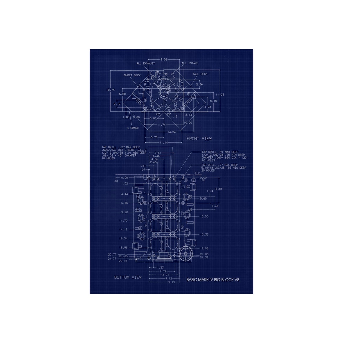 Print - Chevy Mark IV Big-block Blueprint Art Collection, Mechanical ...