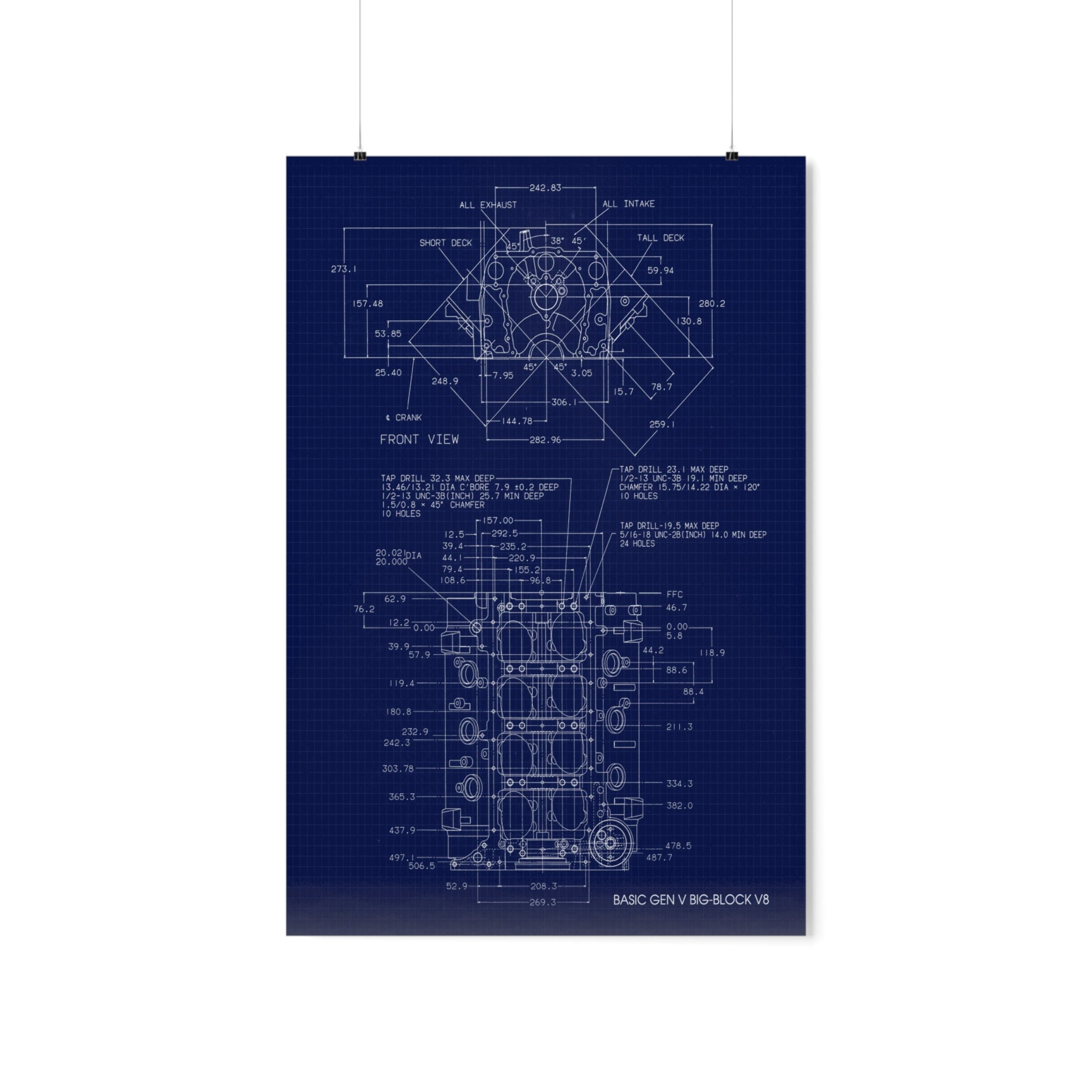 Print - Chevy GEN V Big-block Blueprint Art Collection, Premium Matte ...