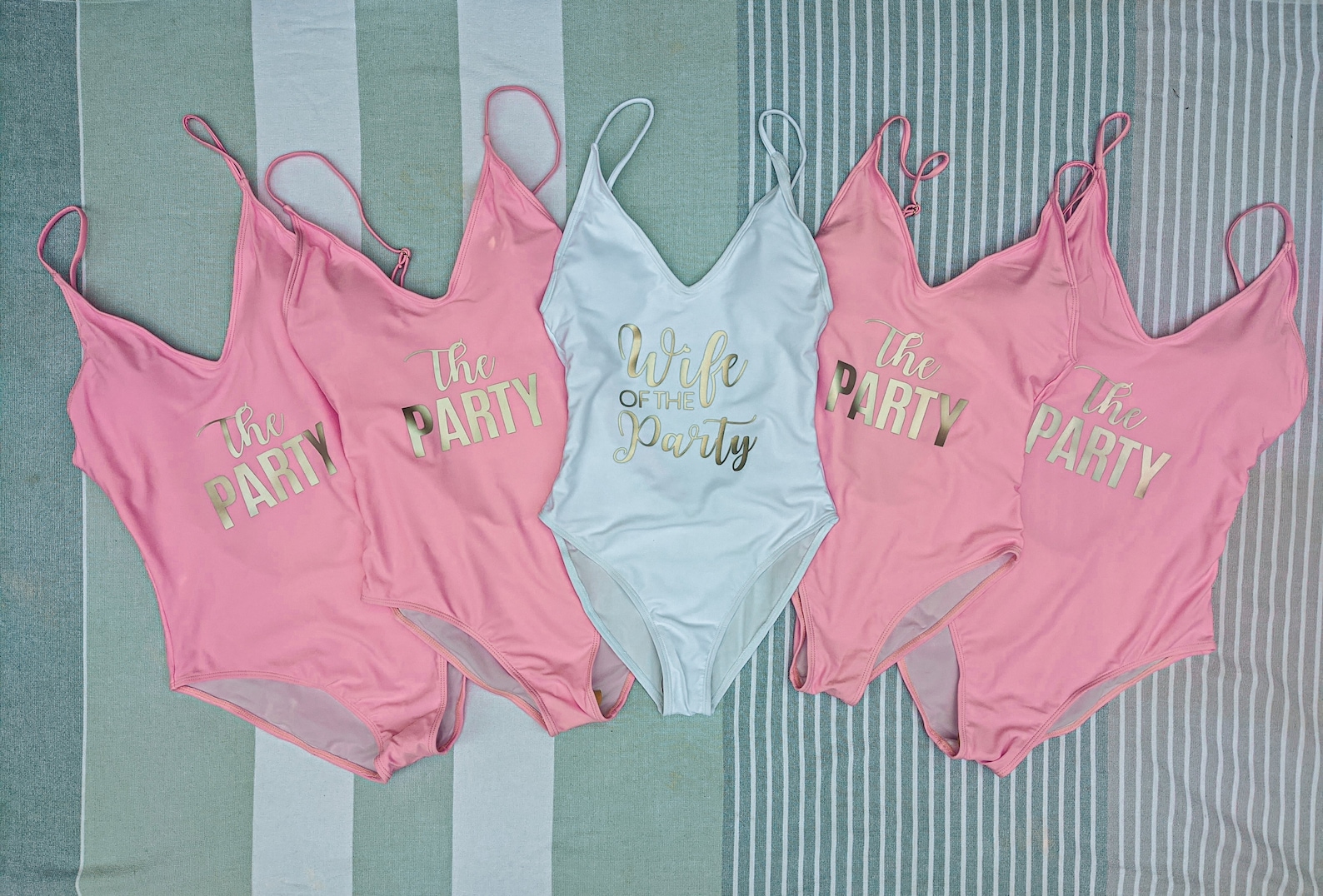 The Party Swimsuit Bride Swimsuit Bachelorette Bathing Etsy