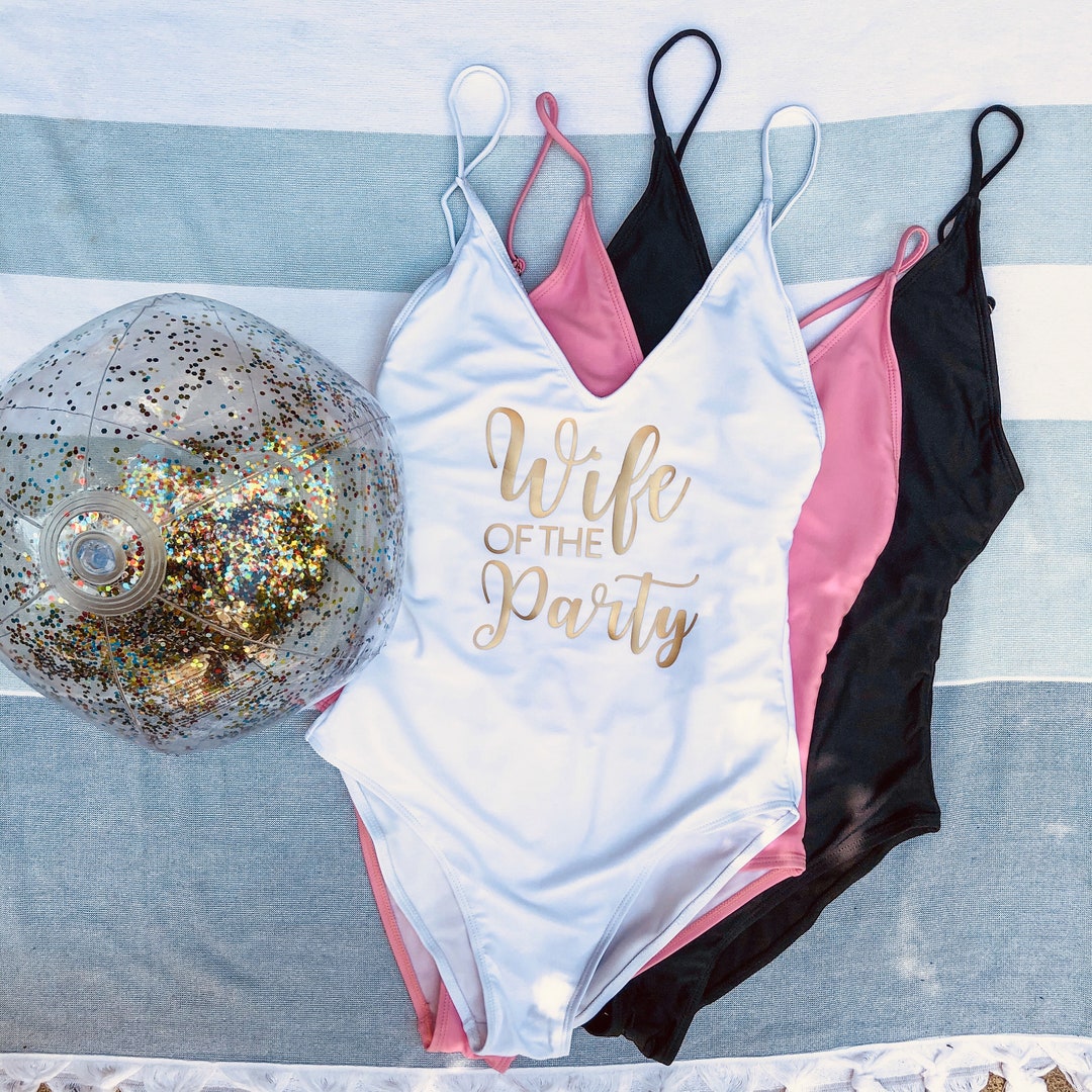 Wife of the Party Swimsuit – Bride Swimsuit - Bachelorette Bathing Suit ...