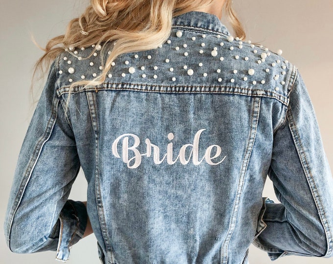 Personalized Jean Jacket - Bride Denim Jacket - Custom Jean Jacket ...