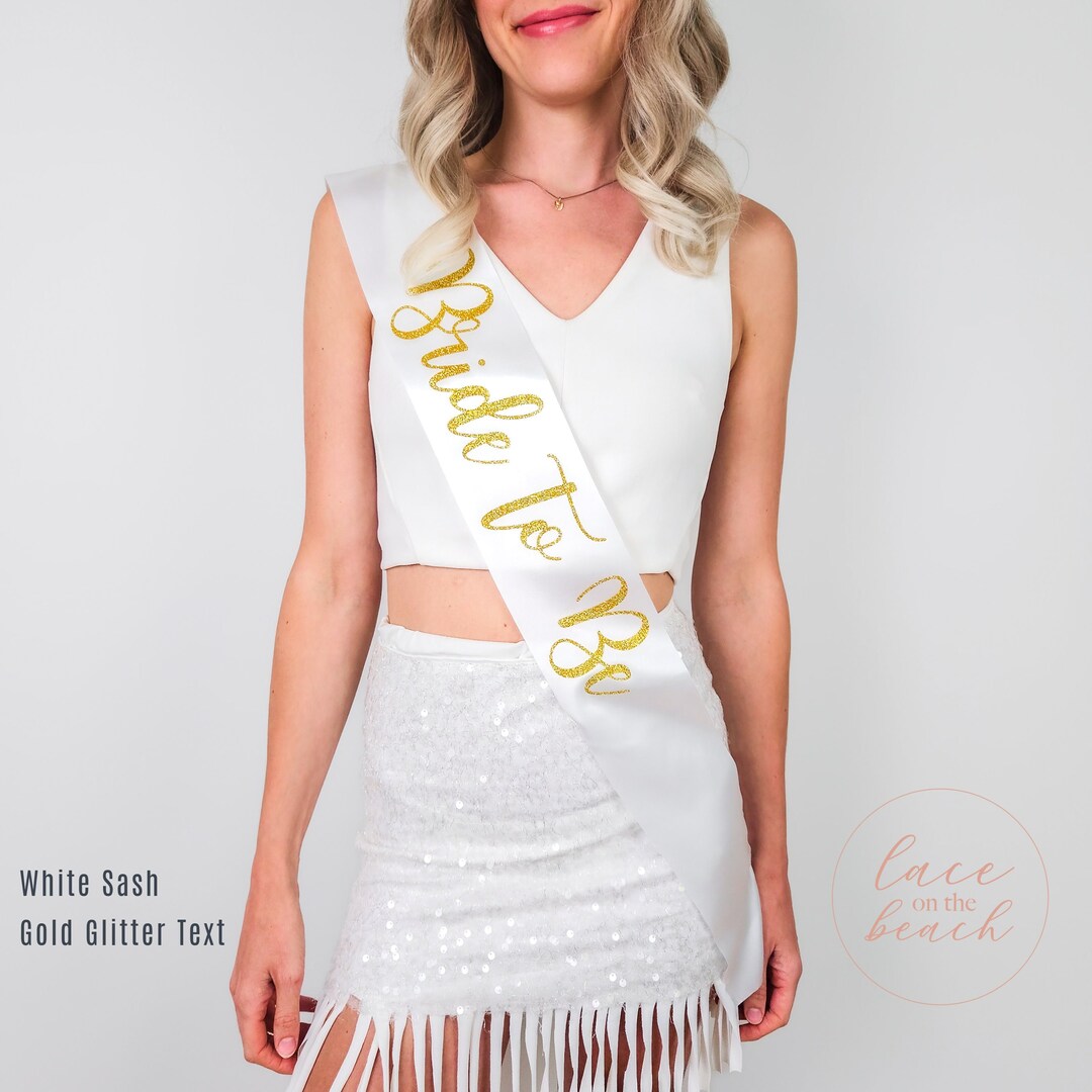 Hen Party Sash - White Bridal Sash - Bride to Be Sash - Bride Sash ...