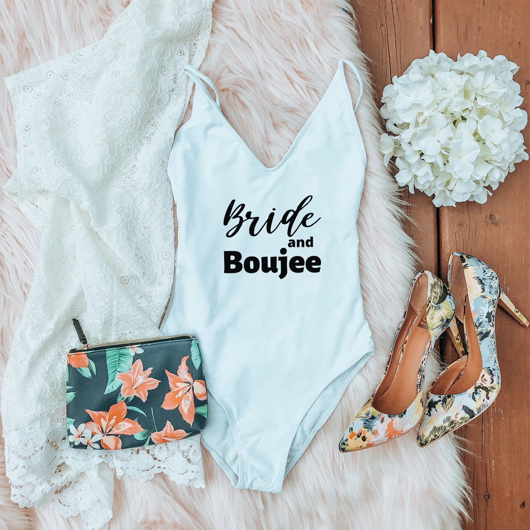 Bride and Boujee Bride Swimsuit Bachelorette Bathing Suit Bride ...