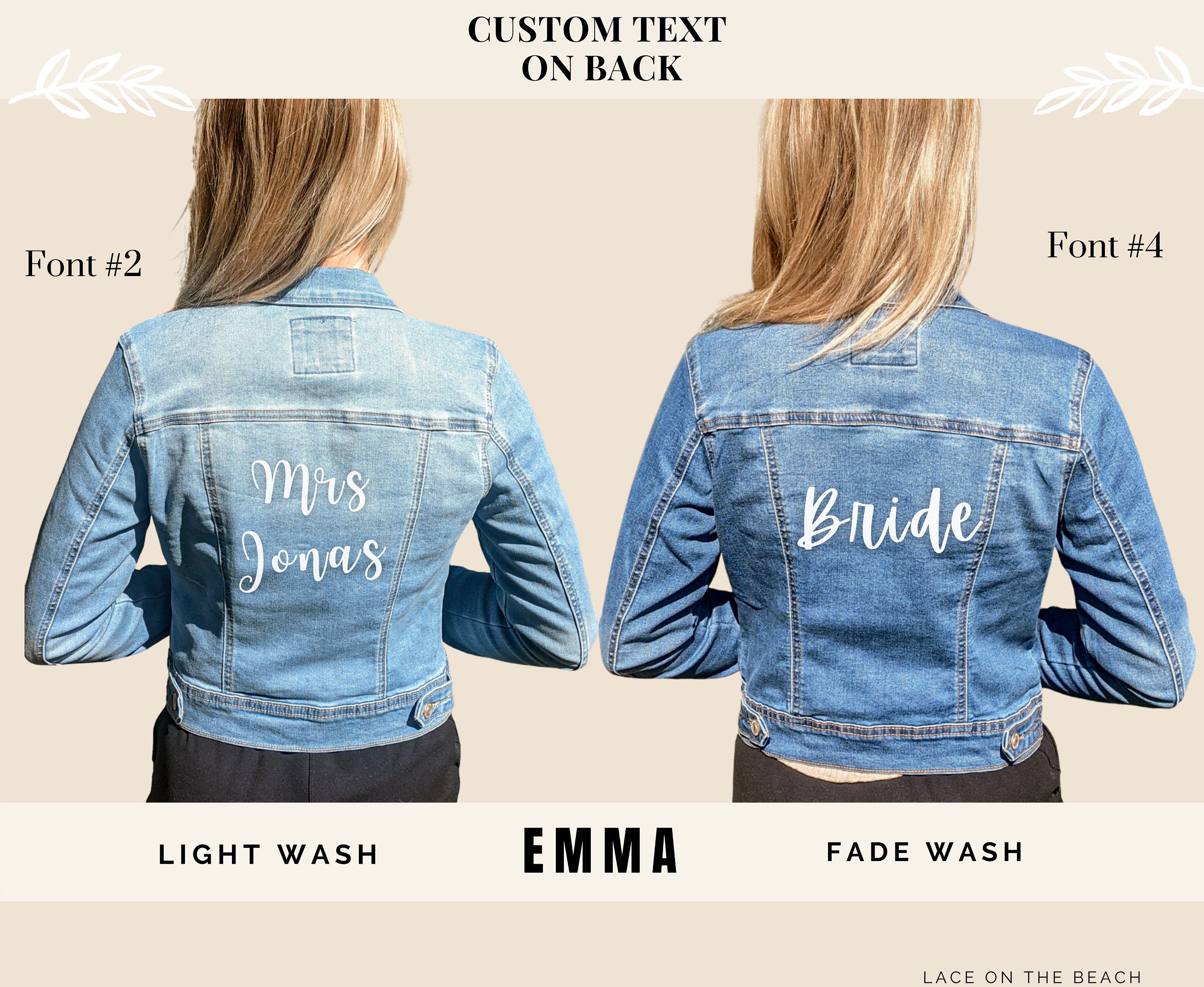 Personalized Jean Jacket Bride Denim Jacket Custom Jean | Etsy Canada