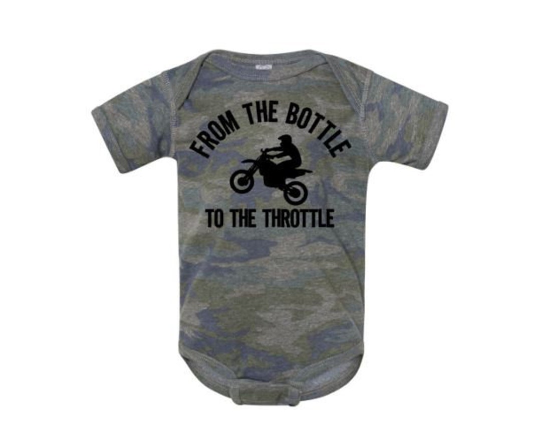 Motocross Onesie®, From the Bottle to the Throttle, Dirt Bike Baby Onesie®, Camo Onesie®, Dirt ...