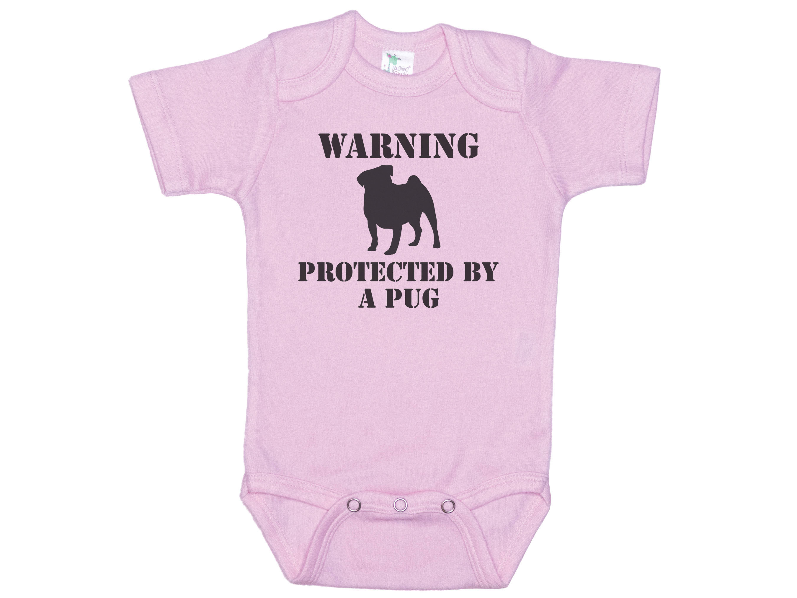 Warning Protected by A Pug, Pug Baby Onesie®, Funny Baby Outfit, Cute ...