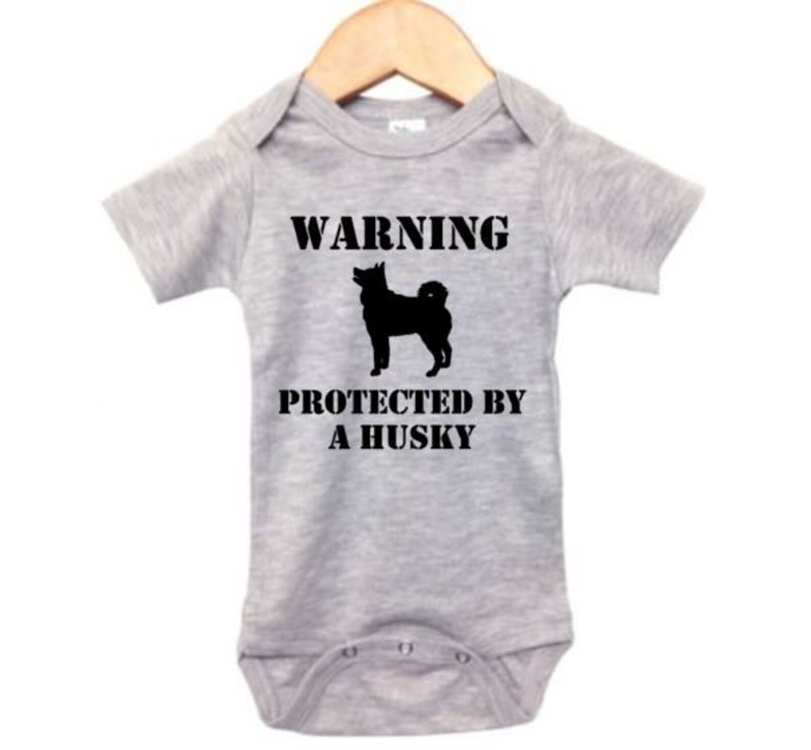 Husky Baby Onesie Warning Protected by Husky Husky Bodysuit | Etsy