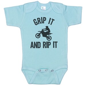 Motocross Onesie®, Grip It and Rip It, Dirt Bike Baby Onesie®, Motosport Bodysuit, Dirt Bike ...