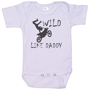 Motocross Onesie®, Wild Like Daddy, Dirt Bike Onesie®, Dirt Bike Bodysuit, Baby Announcement ...