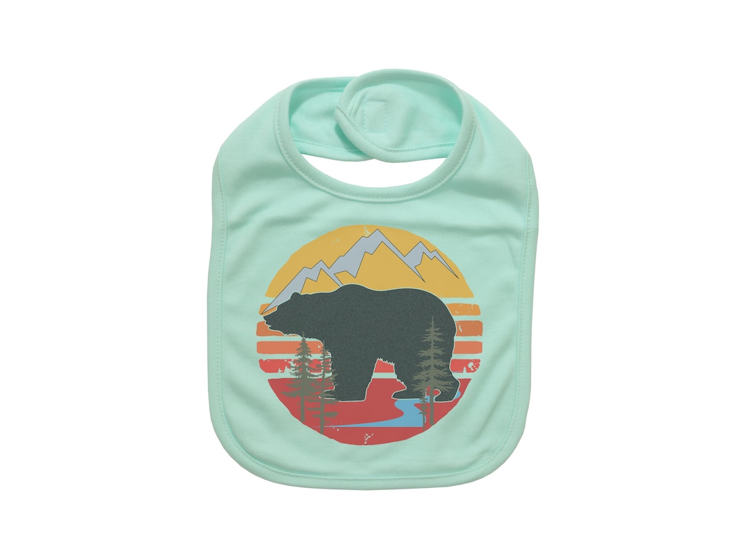 Baby Bib, Bear Sun, Baby Bear Bib, Mountain Baby Bib, Gift for Baby ...