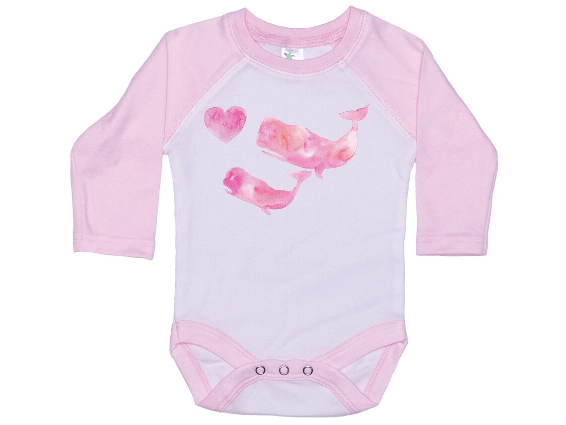 Whale Baby Outfit, Pink Whales, Watercolor Whales, Baby Shower Gift ...