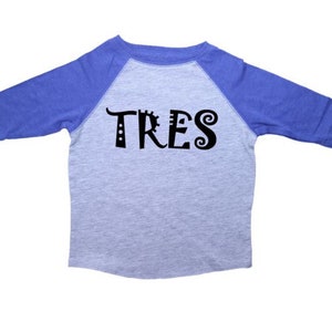 Three Year Old Tres Third Birthday Shirt Raglan T Toddler - Etsy