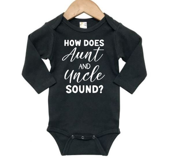 Baby Announcement How Does Aunt And Uncle Sound Pregnancy | Etsy