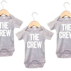Triplets Onesie®, Matching Triplets Outfit, the Crew, Triplets Bodysuit ...