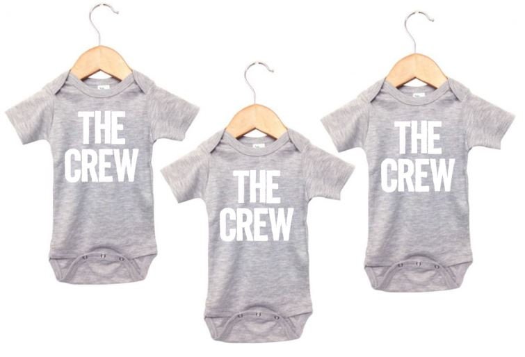 Triplets Onesie Matching Triplets Outfit the Crew Triplets | Etsy