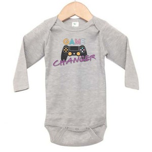 Gamer Onesie Game Changer Gaming Baby Announcement Video | Etsy