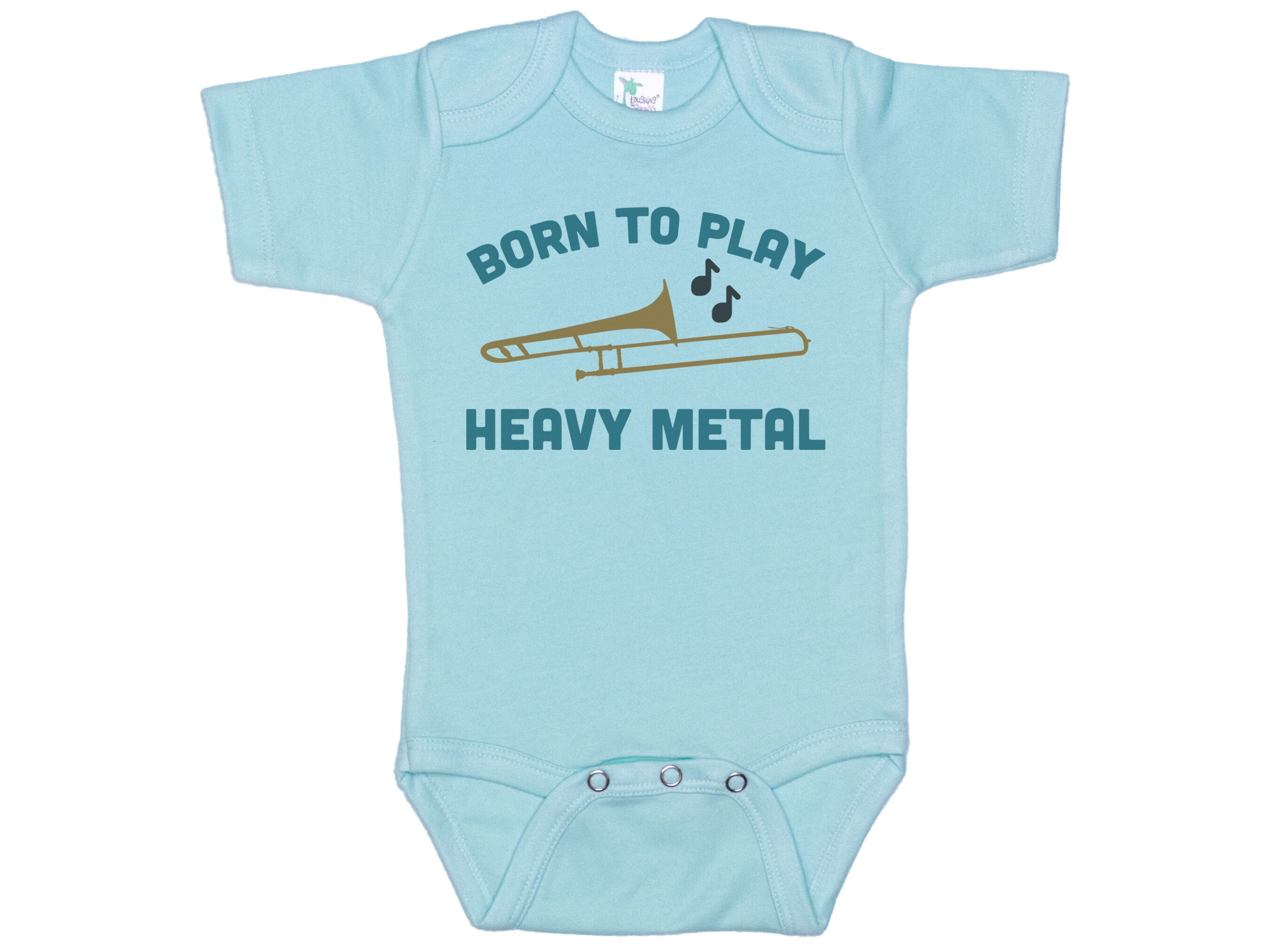 Trombone Onesie®, Born to Play Heavy Metal, Trombone Bodysuit, Trombone ...