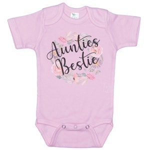 Aunties Bestie Aunt Onesie Baby Aunt Outfit Aunt Baby - Etsy
