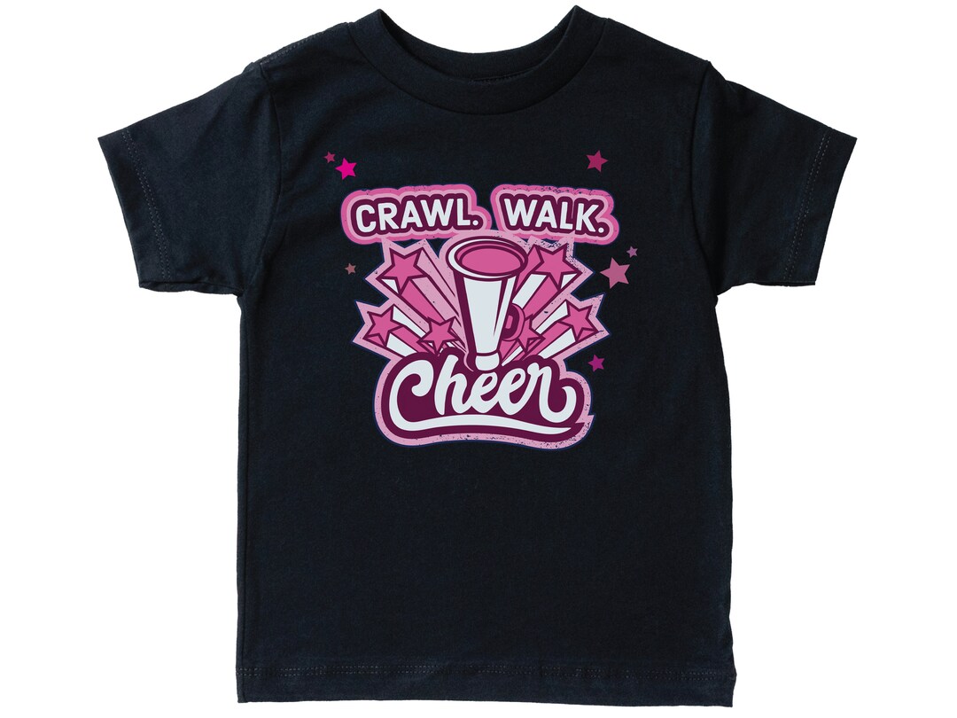 Girls Cheer Shirt, Crawl Walk Cheer, Cheerleading Shirt, Toddler Cheer ...