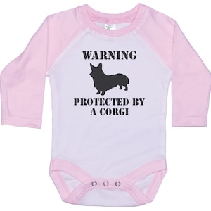 Corgi Baby Onesie®, Warning Protected by A Corgi, Corgi Bodysuit, Cute ...